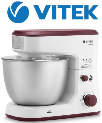 Миксер планетарный VITEK VT-1432 6 скоростей 3 насадки Цвет Белый купить в интернет-магазине ДЕТКИ